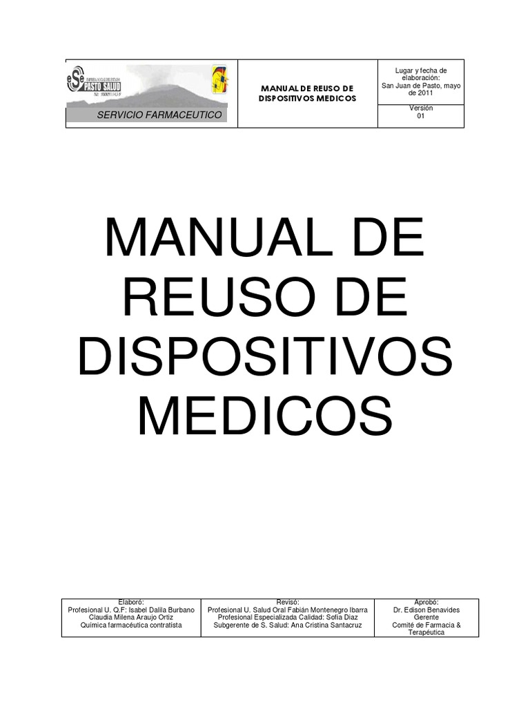 Manual de Uso y Reuso Rev Por Odont y Laborat | PDF | Farmacéutico | Dispositivo médico