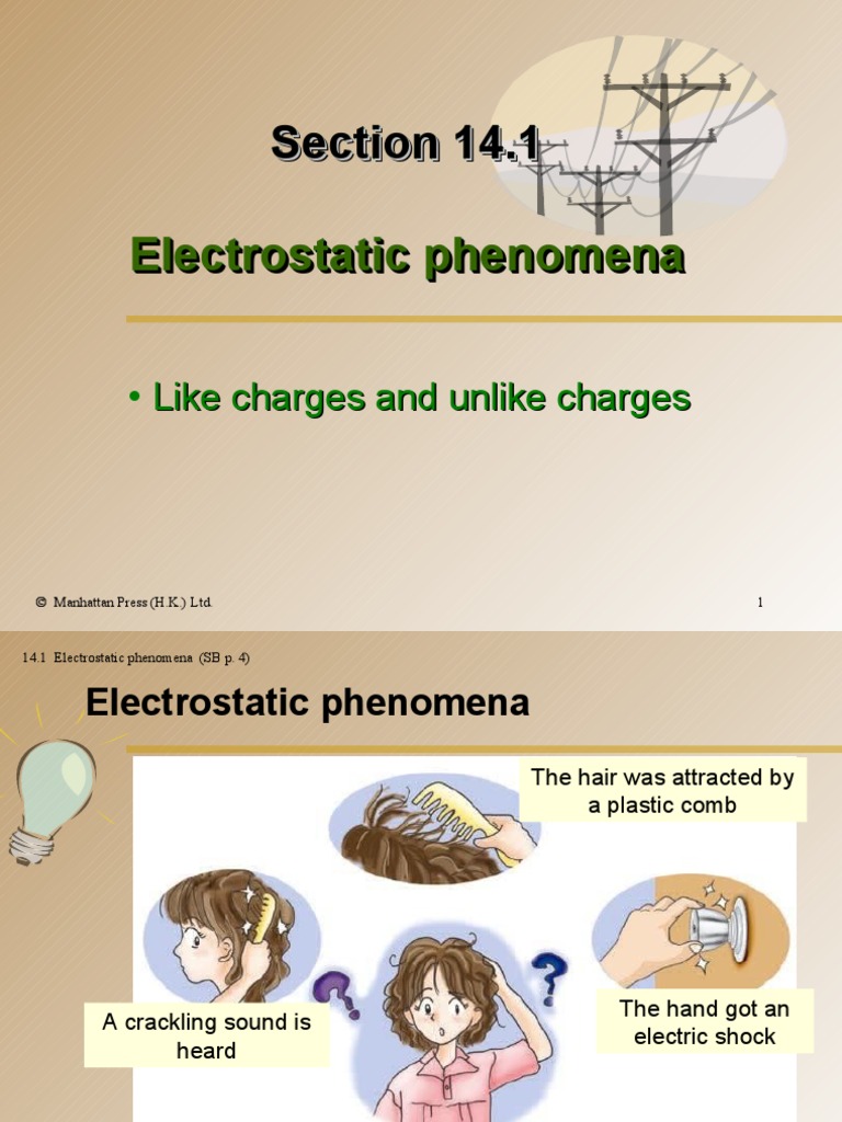 Section 14.1 Electrostatic Phenomena | Electric Charge | Electrostatics