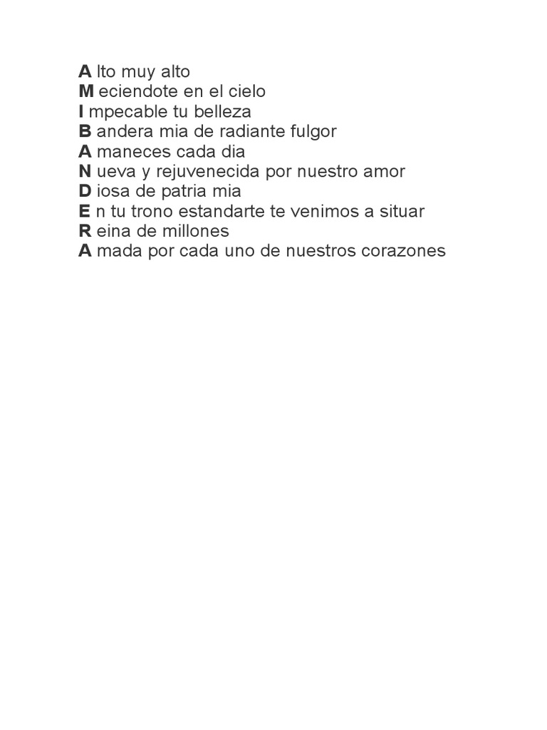Acrostico A La Bandera | PDF