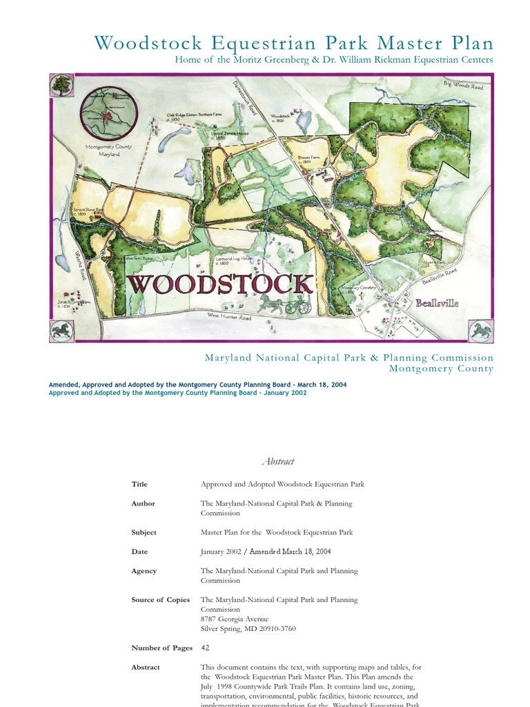 Woodstock Equestrian Park Master Plan | PDF | Trail | Horses