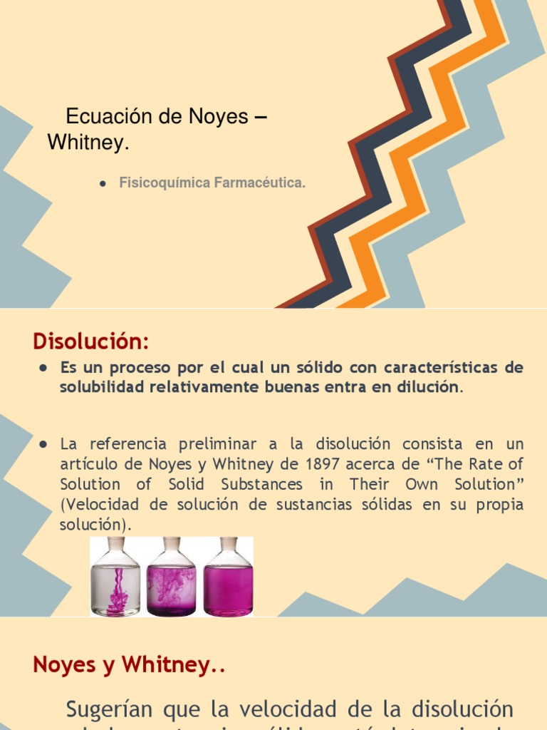 Ecuación de Noyes-Whitney y disolución | PDF | Solubilidad | Química Física