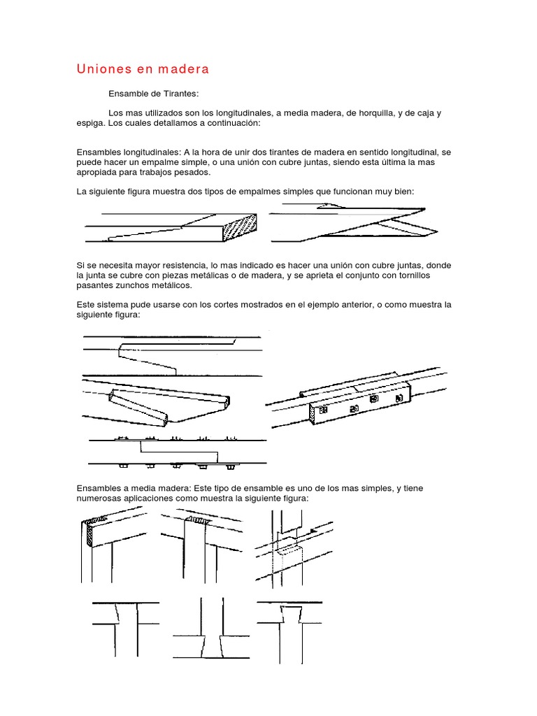 Uniones en Madera | PDF | Tornillo | Science