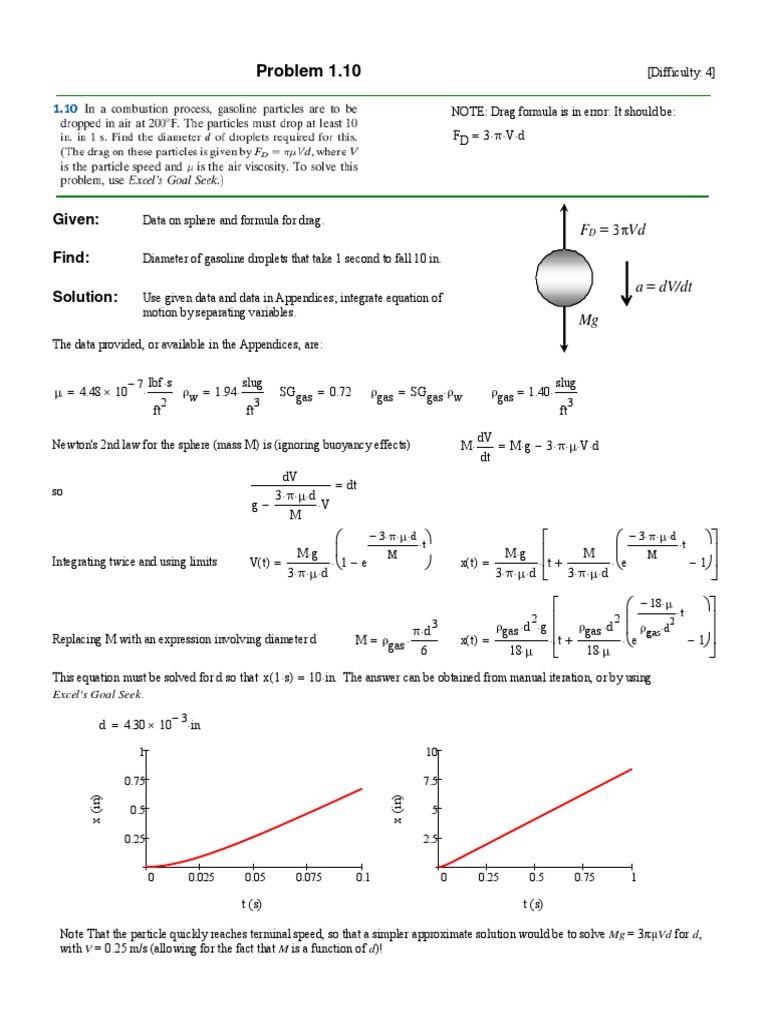 Problem 1.10: Given: Find: Solution | PDF | Teaching Methods ...
