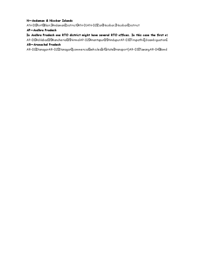 RTO Details | PDF