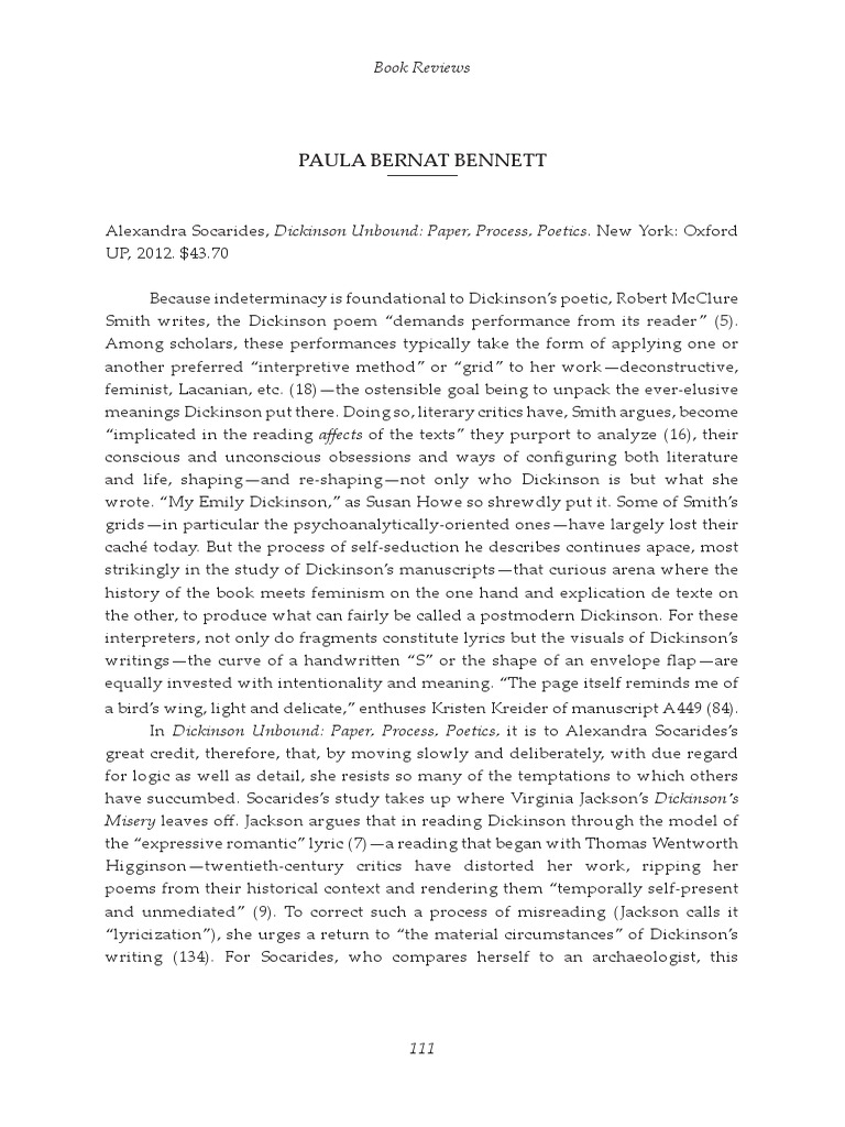 Dickinson Unbound | PDF | Emily Dickinson | Poetry