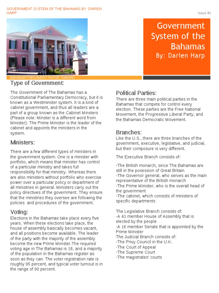 Bahamas Government System Overview | PDF | Politics | Law