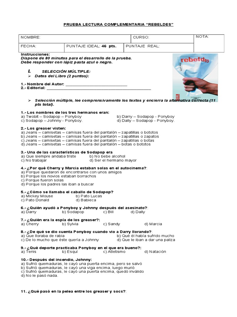 Prueba Libro Rebeldes | PDF | Ocio