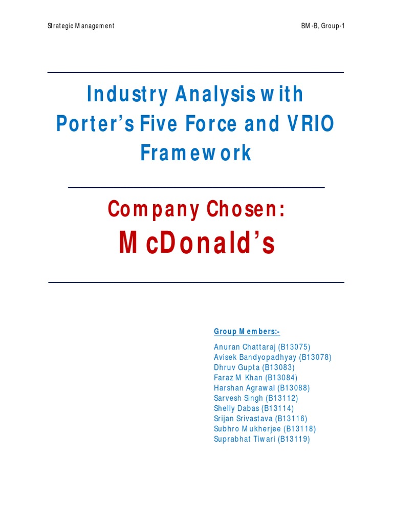 McDonalds Analysis | PDF | Fast Food Restaurants | Mc Donald's