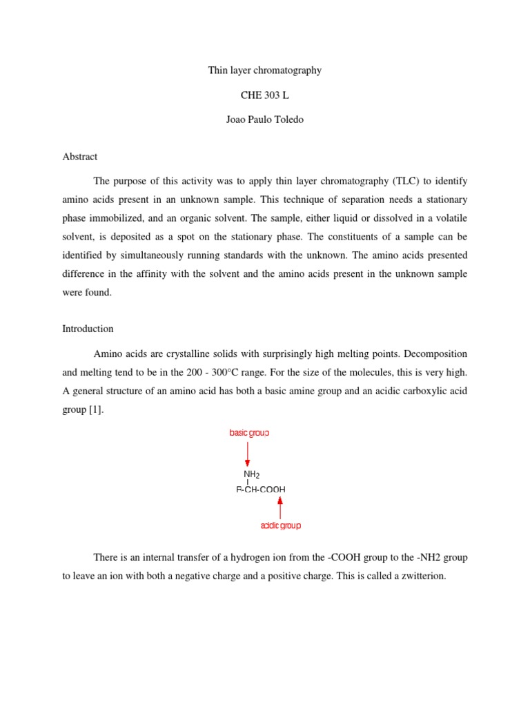 TLC Lab Report | Download Free PDF | Thin Layer Chromatography ...