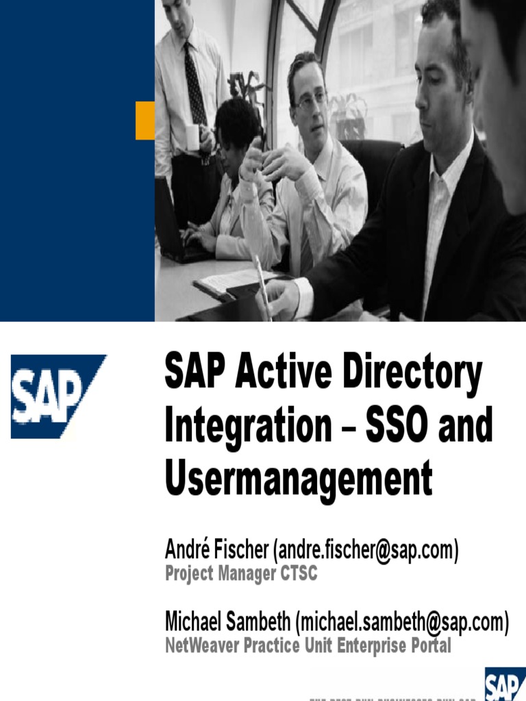 SAP Active Directory Integration of SSO and User Management - SAP | PDF ...