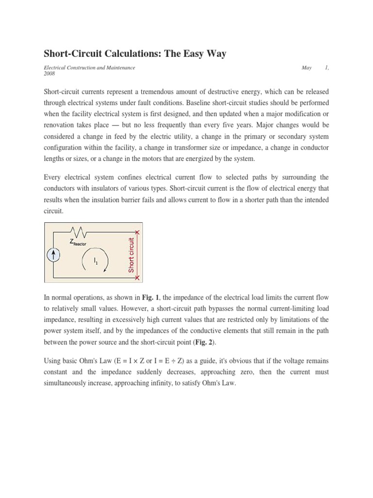 Short-Circuit Calculations - The Easy Way | PDF | Transformer ...