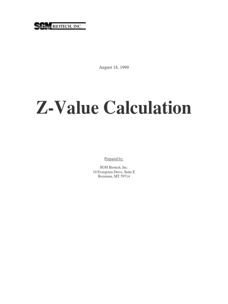Z-Value Calculation: August 18, 1999 | PDF | Logarithm | P Value