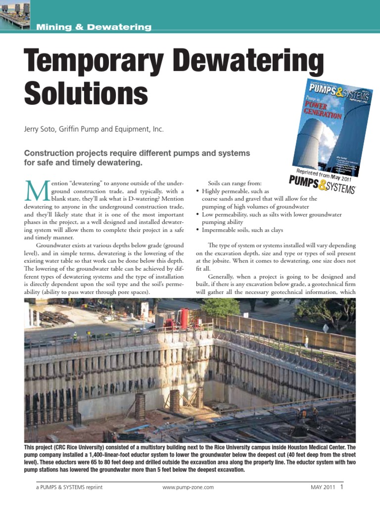 Effective Dewatering Systems Explained | PDF | Pump | Groundwater