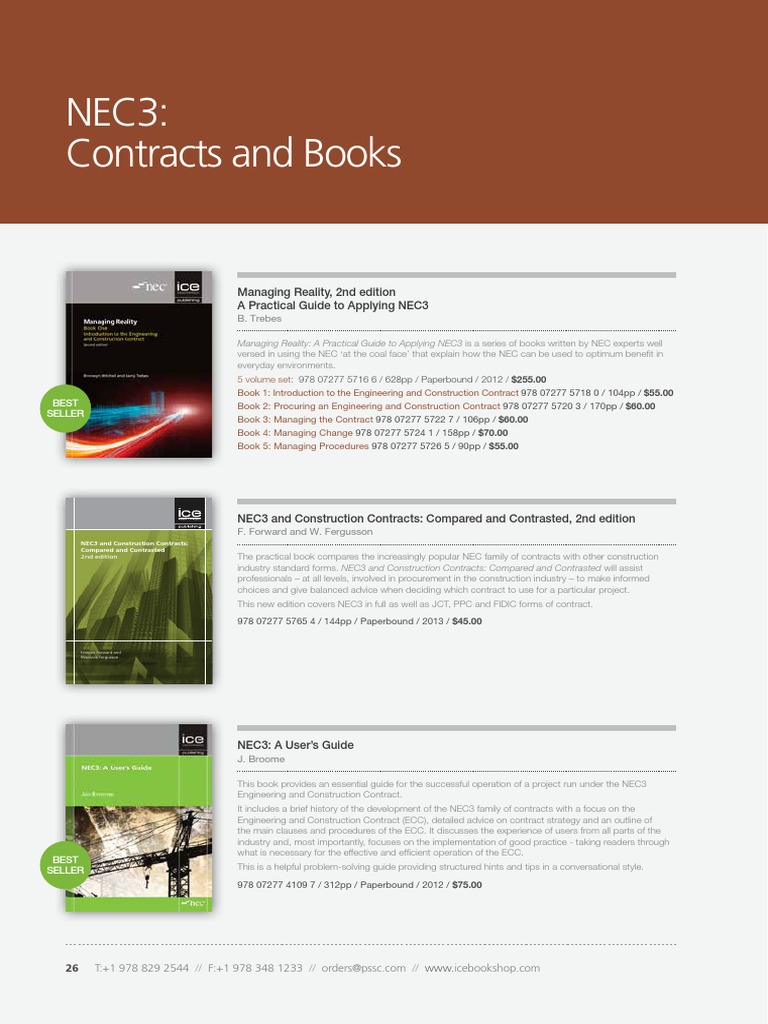 NEC3 Contracts and Books 2013 US | PDF | Business | Computing And ...