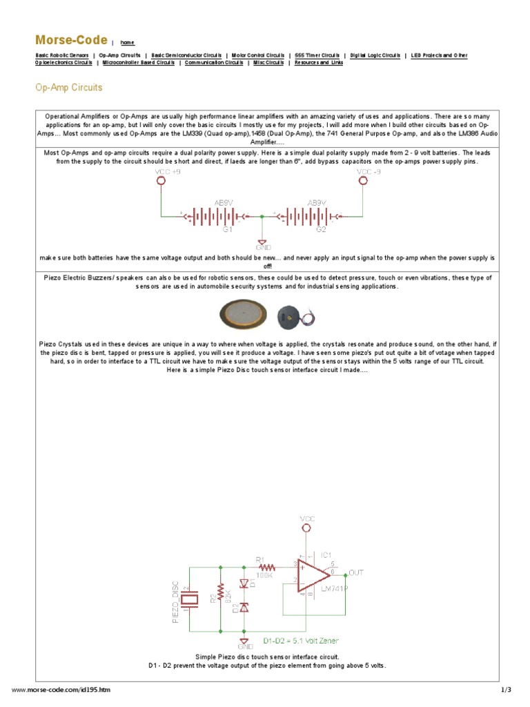 Op Amp Circuits Pdf Pdf Operational Amplifier Amplifier