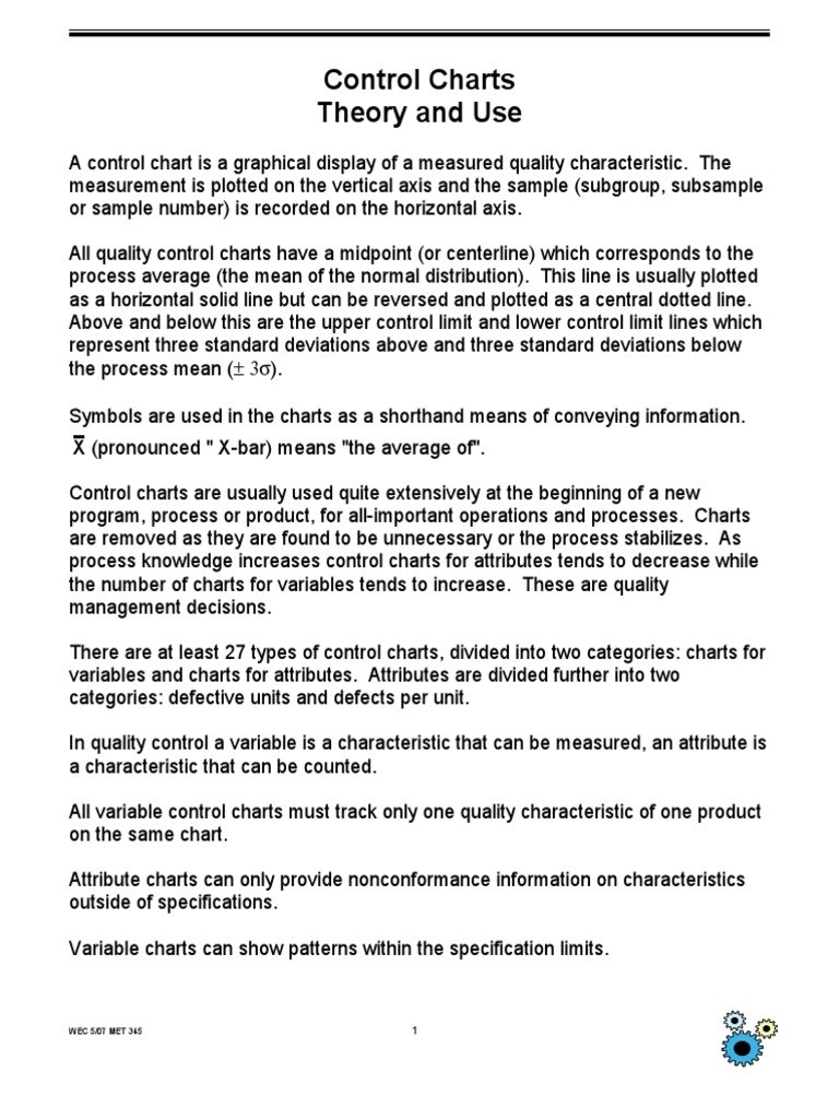 Basic Control Charts | PDF | Sample Size Determination | Standard Deviation