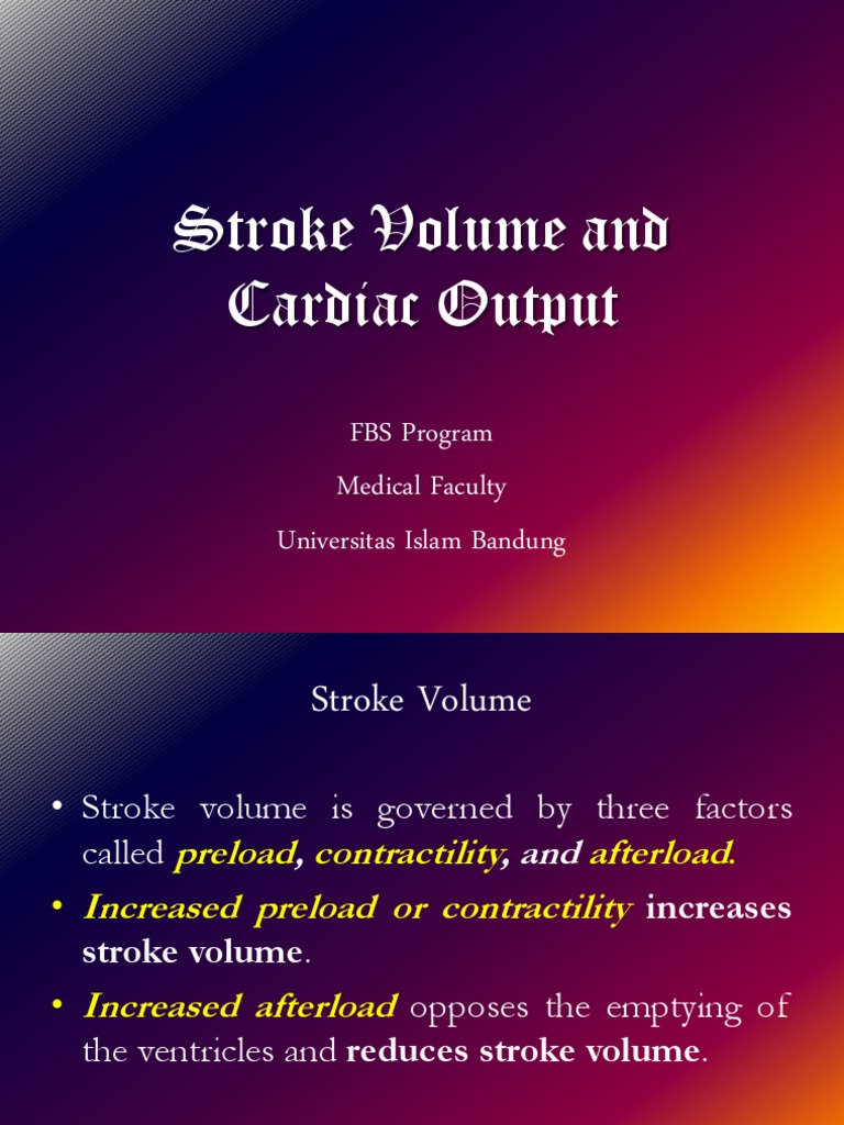 Stroke Volume and Cardiac Output | PDF | Heart | Heart Rate