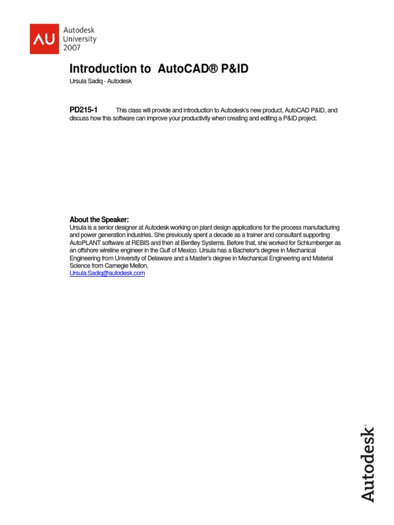 Introduction To AutoCad PID | PDF | Auto Cad | Autodesk