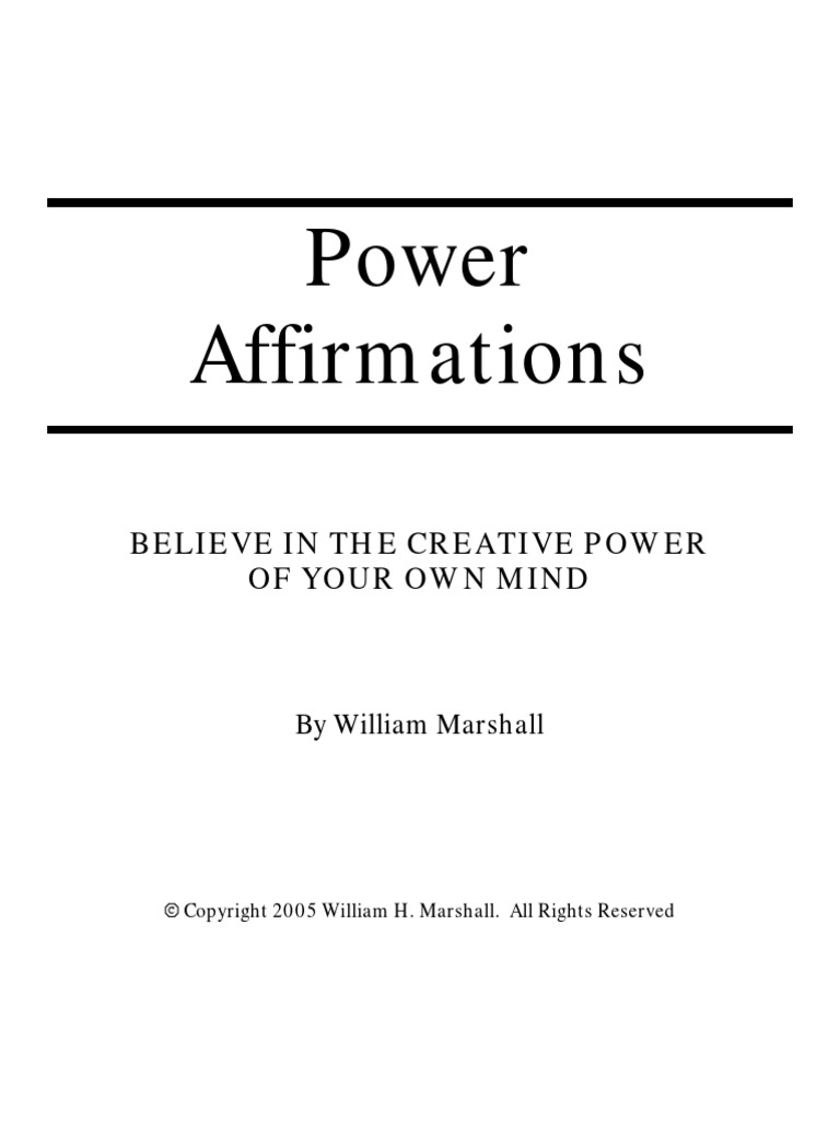 Complete Power Affirmations Ebook | PDF | Affirmations (New Age ...