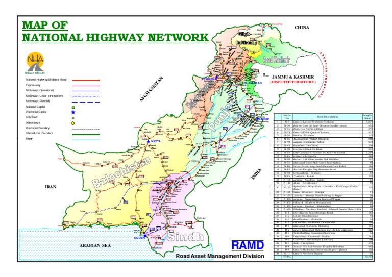 Pakistan Motorway and Highway Map | PDF