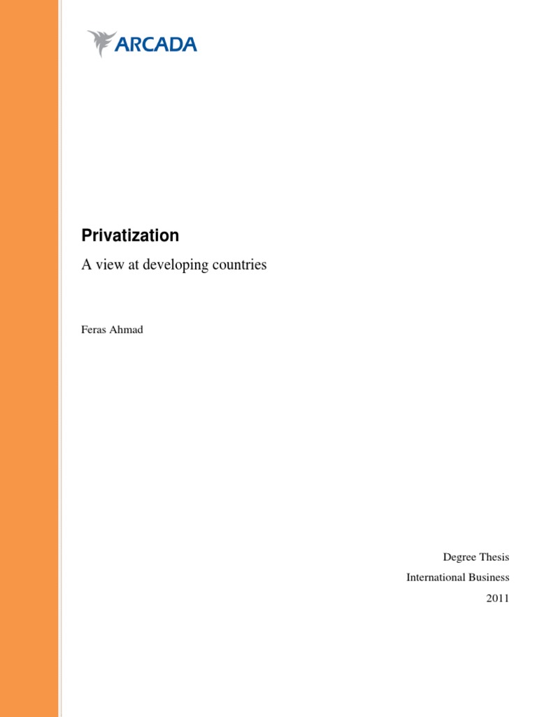 Privatization: A View at Developing Countries | PDF | Privatization | State Owned Enterprise