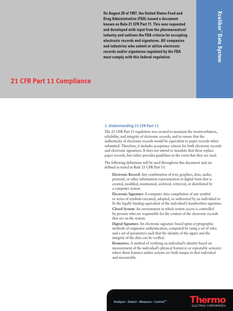 21 CFR Part 11 Compliance