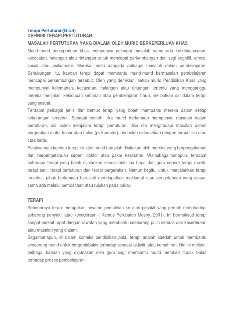 Terapi Pertuturan | PDF