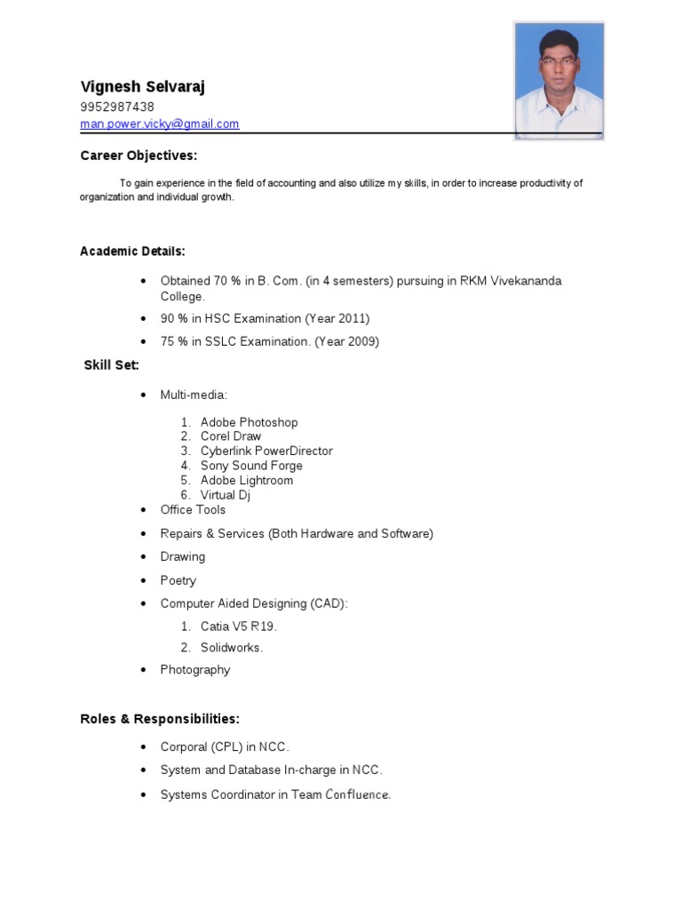 Vignesh Selvaraj CV - For Merge | PDF