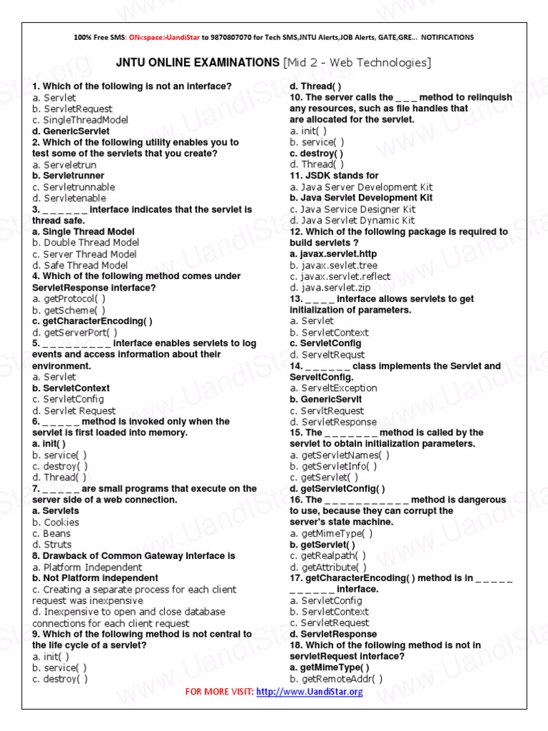 WT MID2 (UandIStar - Org) | PDF | Java Servlet | Java Server Pages
