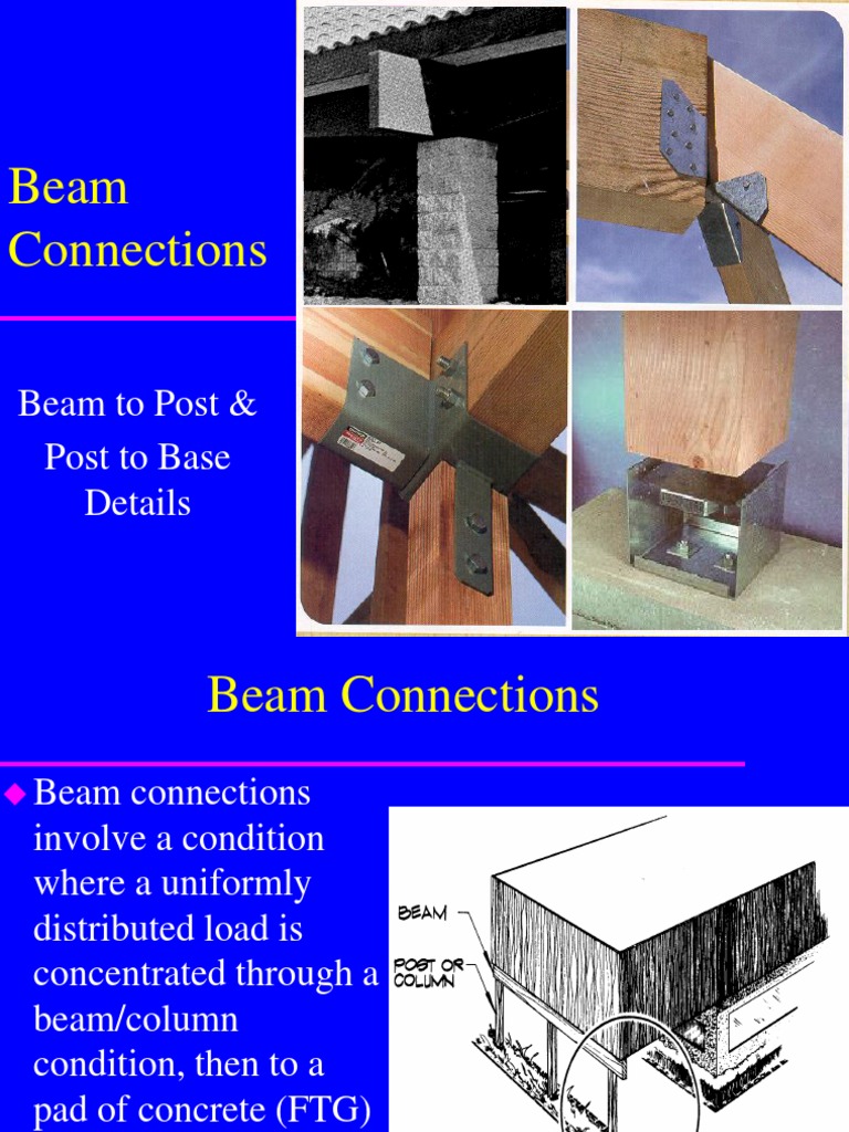Beam Connections: Beam To Post & Post To Base Details | PDF ...