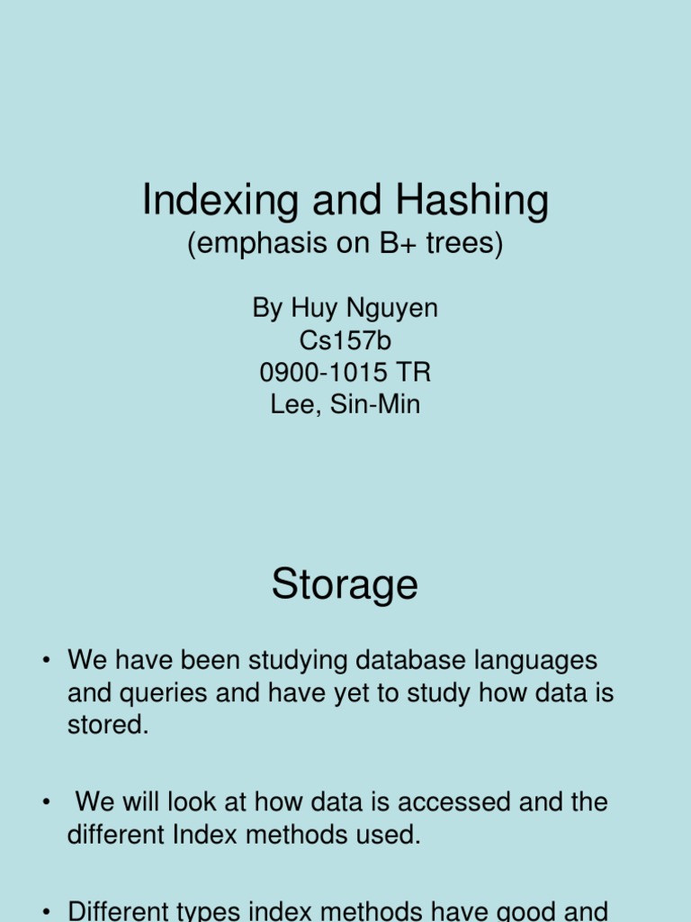 Indexing and Hashing: (Emphasis On B+ Trees) | PDF | Database Index | Information Retrieval