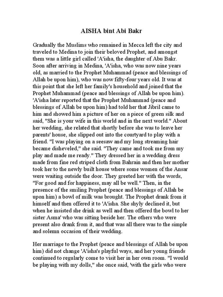 AISHA Bint Abi Bakr | PDF | Hajj | Muhammad