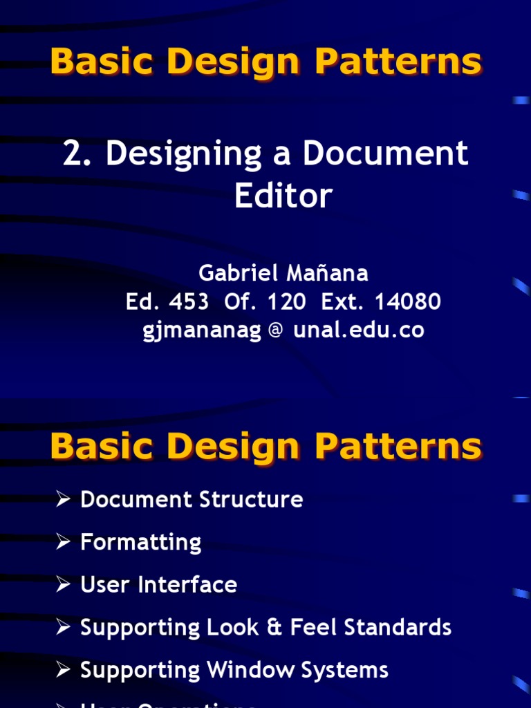 Basic Design Patterns: 2. Designing A Document Editor | PDF | Object ...
