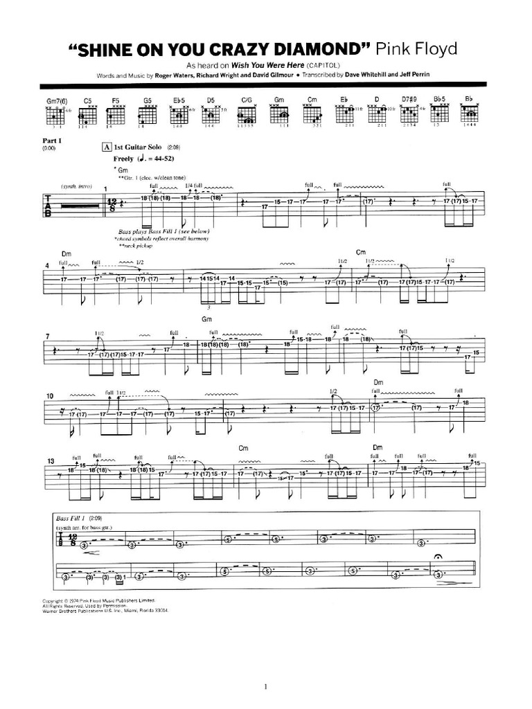 Pink Floyd - Shine On You Crazy Diamond | PDF