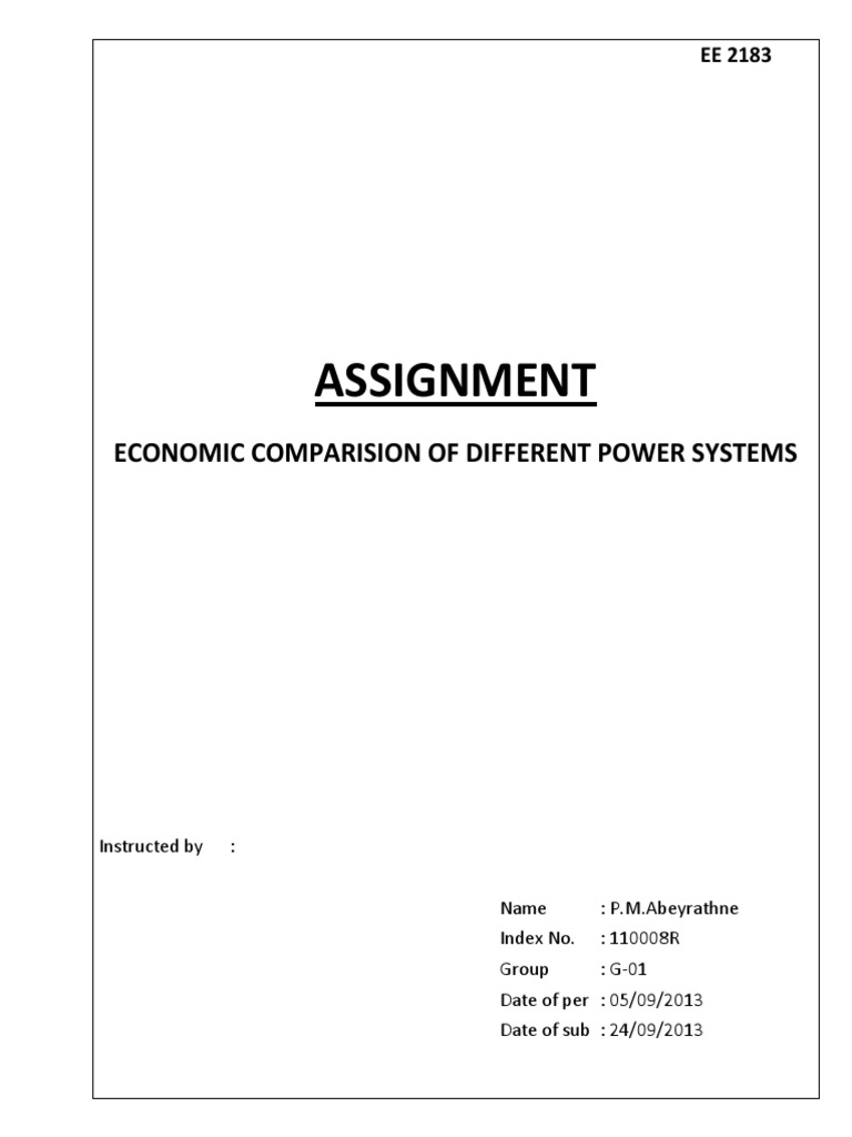 Economic Comparision of Different Power Systems | PDF | Depreciation | Power Station