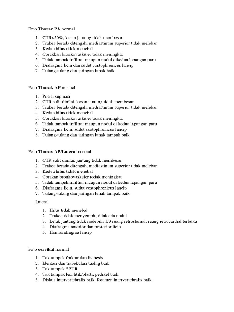 Foto Thorax PA Normal | PDF
