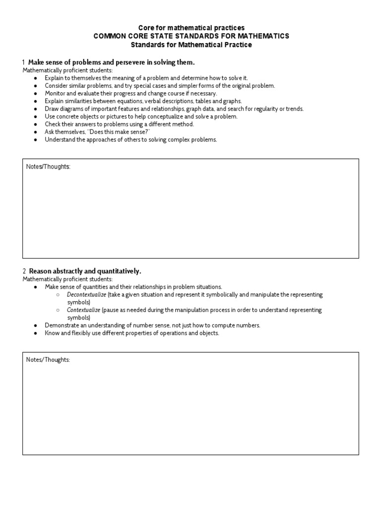 1 Make Sense of Problems and Persevere in Solving Them | PDF | Reason ...