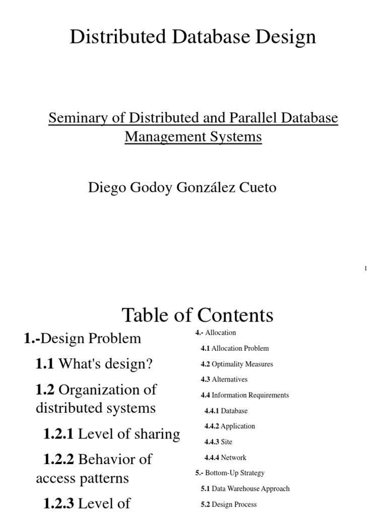 Distributed Database Design | PDF | Conceptual Model | Databases