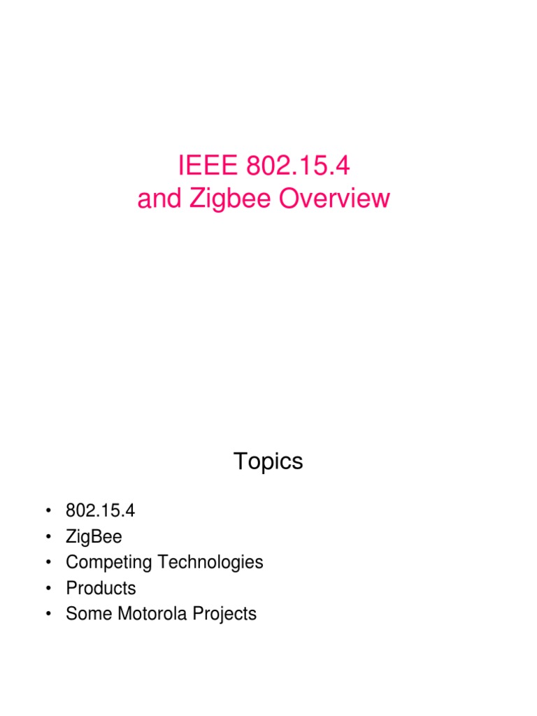 IEEE 802.15.4 and Zigbee Overview | PDF | Computer Network | Network Protocols