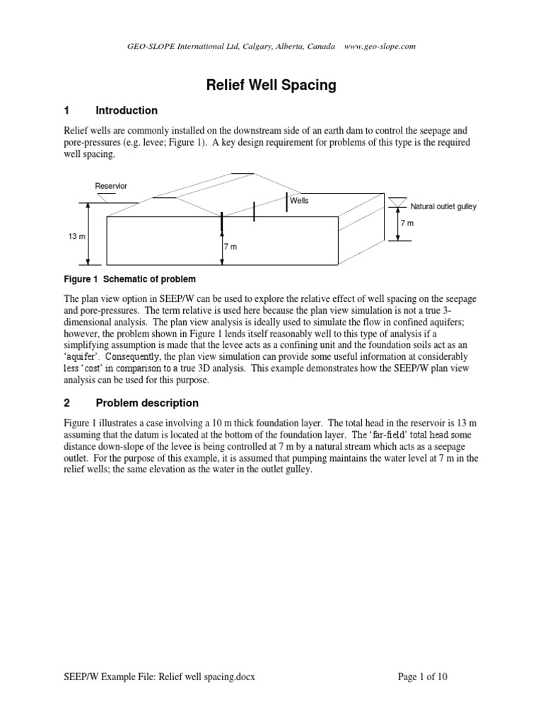 Relief Well Spacing | PDF | Soil Mechanics | Reservoir