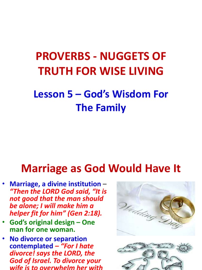 God's Wisdom for Strong Families: Insights on Marriage, Parenting Roles ...