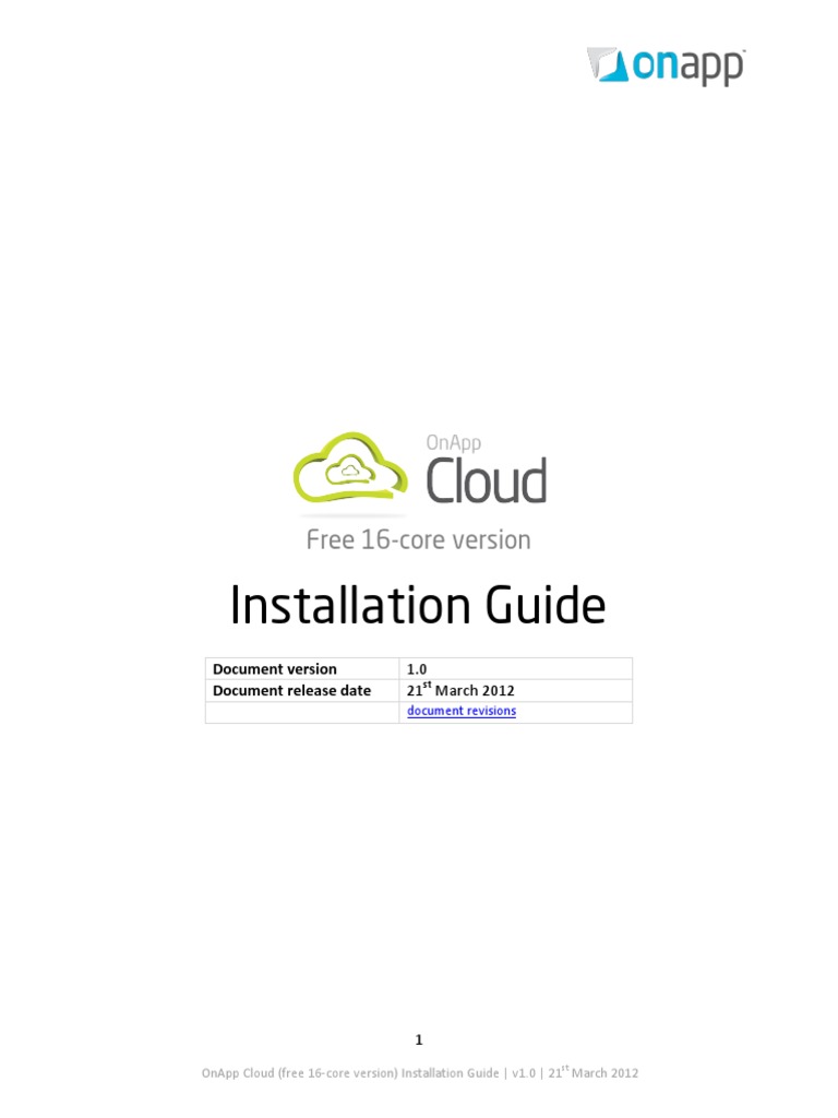 Onapp Cloud Free Version Installation Guide | PDF | Cloud Computing | Computer Network