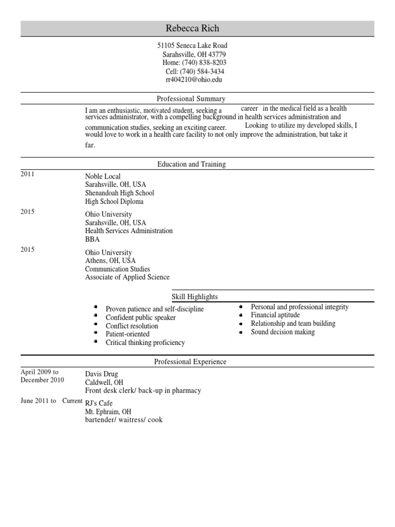 Rebecca Rich Resume | PDF