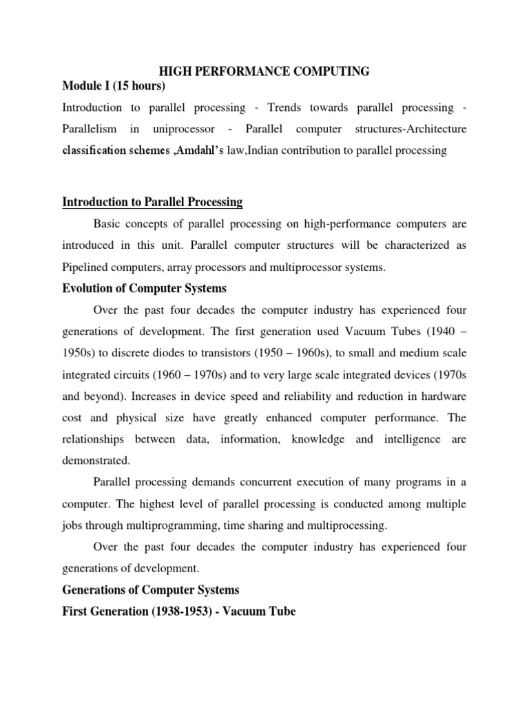 HPC Module 1 | PDF | Parallel Computing | Central Processing Unit