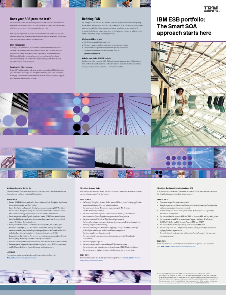 IBM ESB Portfolio: The Smart SOA Approach Starts Here | PDF | Service ...