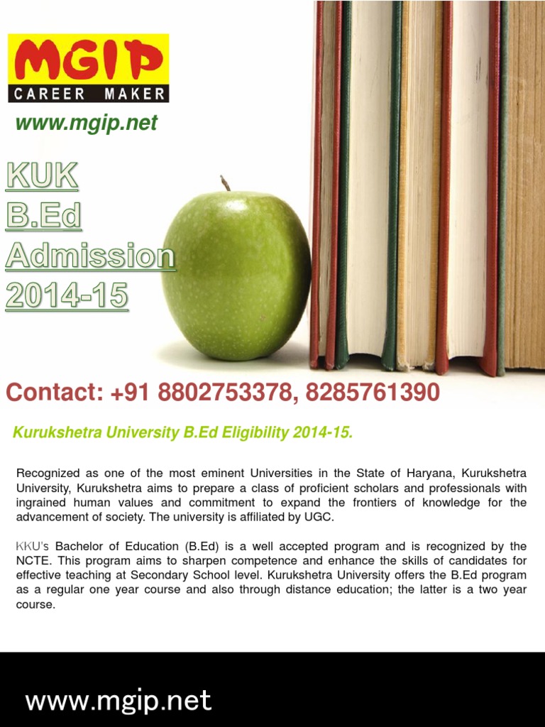 KUK University B.Ed Admission 2014-15 | PDF | Kurukshetra | University