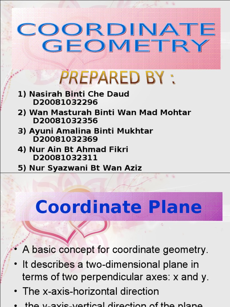 Presentation Math Coordinate Geometry | PDF | Line (Geometry) | Slope