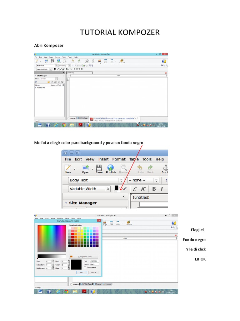 Tutorial Kompozer | PDF | Hipervínculo | Informática