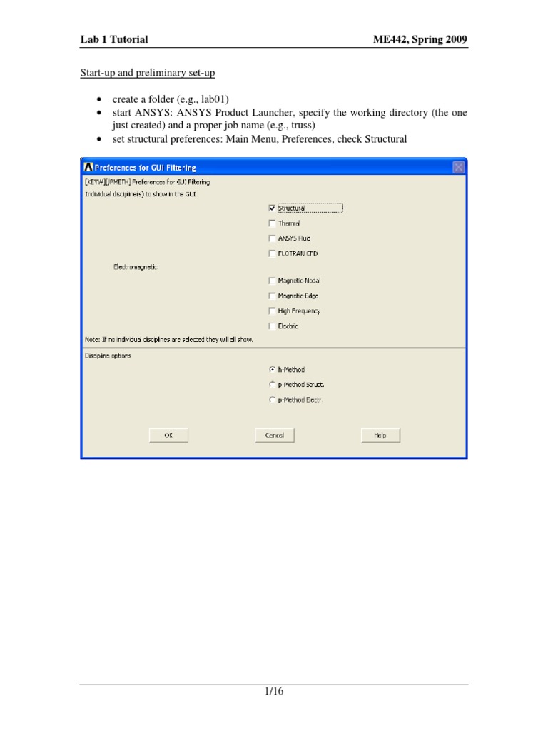 Lab 1 Tutorial ME442, Spring 2009 | PDF | Young's Modulus | Materials ...