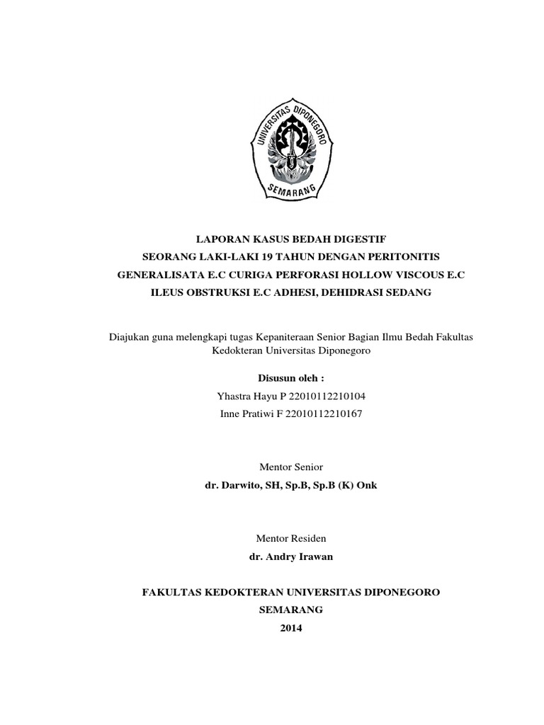 Laporan Bedah Digestive | PDF | Sains & Matematika